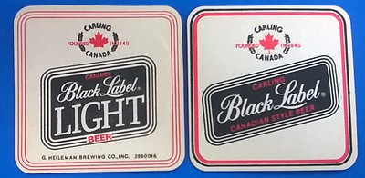 CARLING BLACK LABEL BEER set of 8 vintage unused thick paper coasters ...