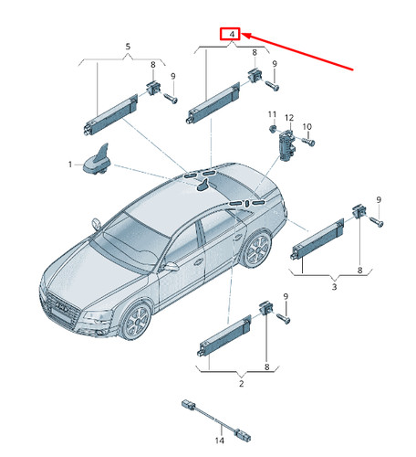 NEW AUDI A8 4H RIGHT LOWER ANTENNA AMPLIFIER 4H0035225C ORIGINAL | eBay
