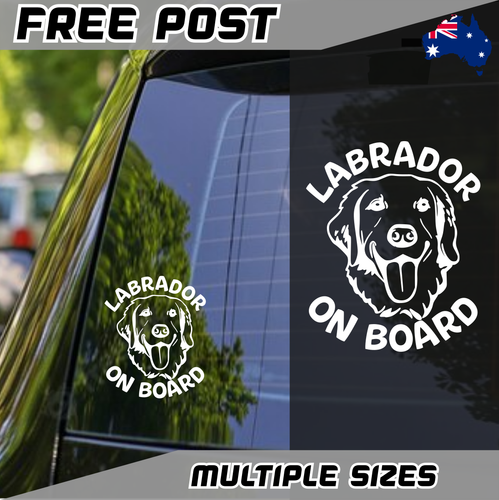 Labrador On Board Sticker Car Decal Window Puppy Paw Pet Dog Bowl ...