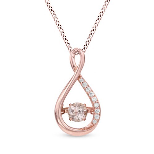 Dancing Motion MoRinganite & White Sapphire Pendant w/Chain Sterling ...