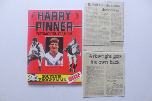 Harry Pinner Testimonial year brochure 1985 St Helens Rugby League ...