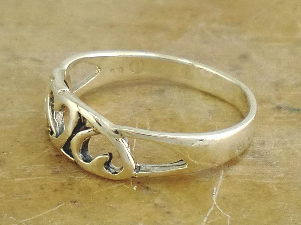 CUTE .925 STERLING SILVER HEART BAND RING size 6 style# r1959 | eBay