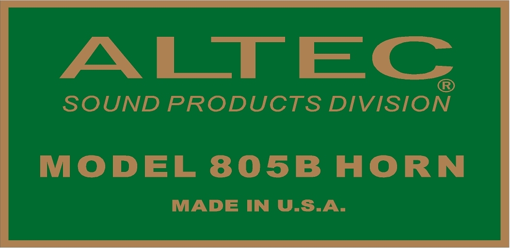 ALTEC LANSING Decal For 805B HORN Driver. A7 VOTT set of four (4) | eBay