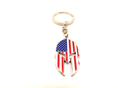 Gladiator Patriot American Flag Spartan Helmet Keychain Military ...