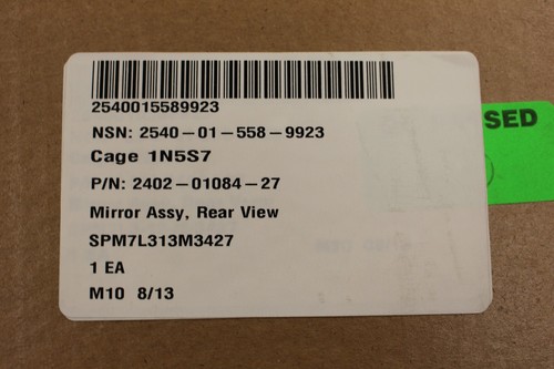 Rear View Mirror Assembly, NSN 2540-01-558-9923, P/N 2402-1084-27, NEW ...