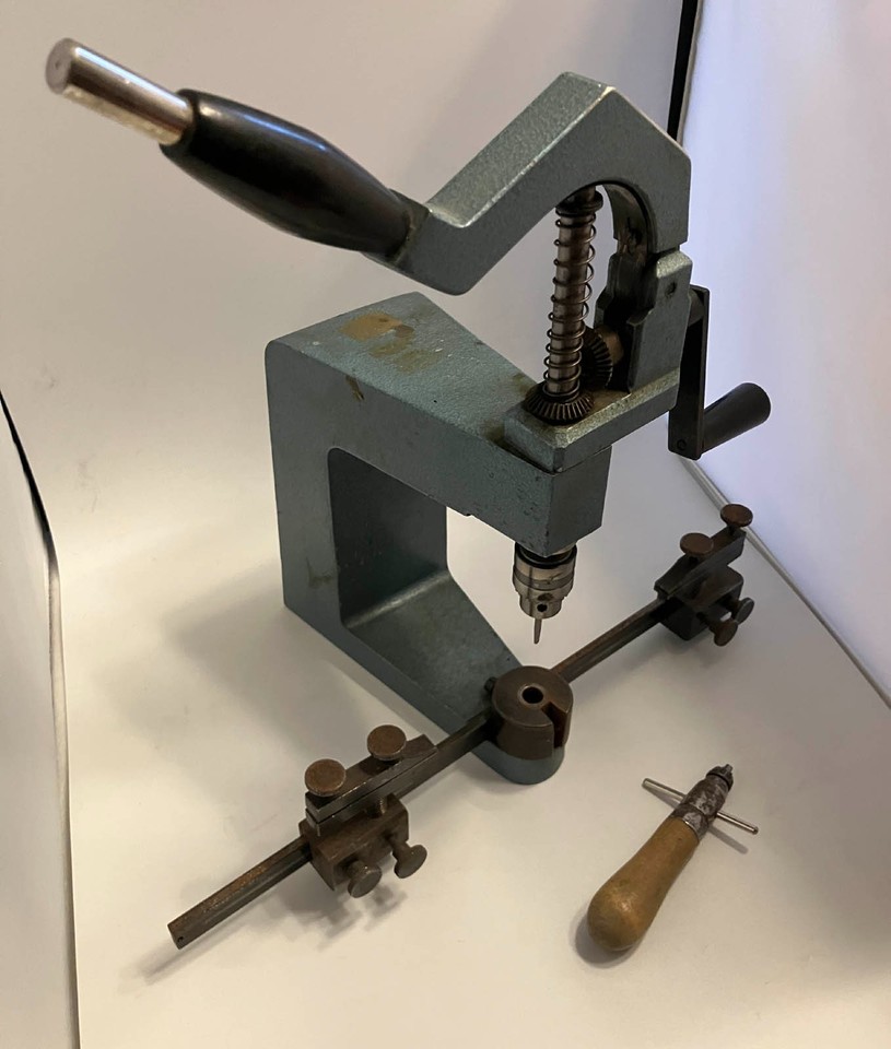 KWM STYLE CLOCK BUSHING TOOL with KEYED CHUCK and assorted cutters and ...