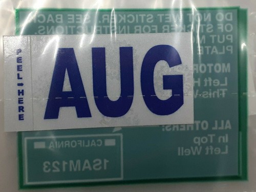 California Month Sticker (August) DMV License Plate Month Sticker ...