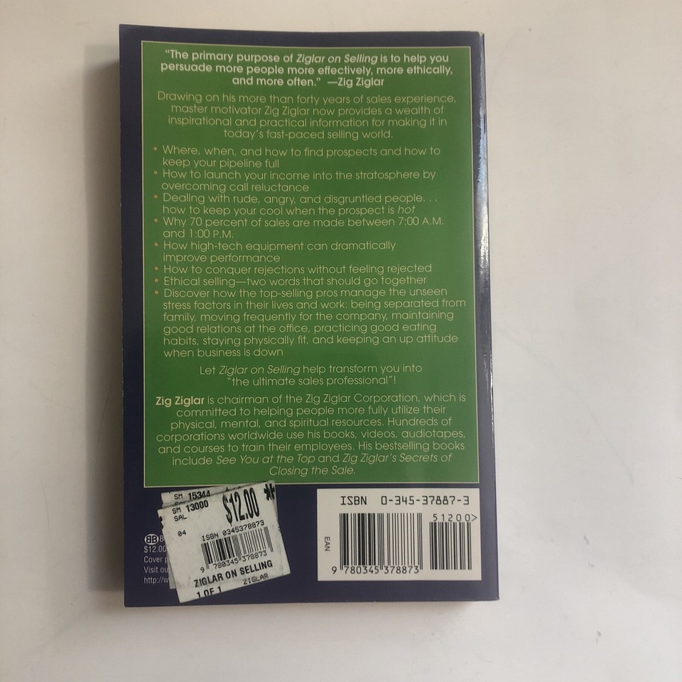 Ziglar on Selling The Ultimate Handbook For The.. [Apr 06, 1993] Ziglar ...