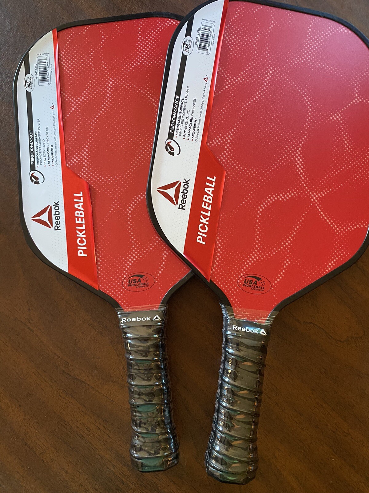 Set Of 2 New REEBOK Pickleball Paddles, USA Pickleball Approved, Red ...