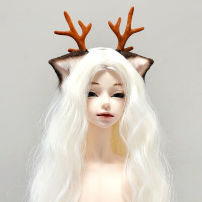 Dollmore BJD Headwear Animals Ears & Horn Deer for 1/3 1/4 1/6 BJD Doll ...