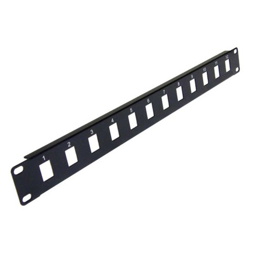 12-Port Keystone Jack Blank Patch Panel Plate Cat5e Cat6 RJ45 19" Rack ...