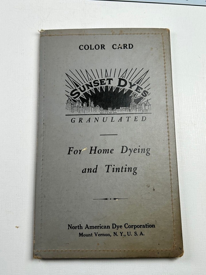 North American Dye Co Mount Vernon NY Sunset Dye Sample Book | eBay UK