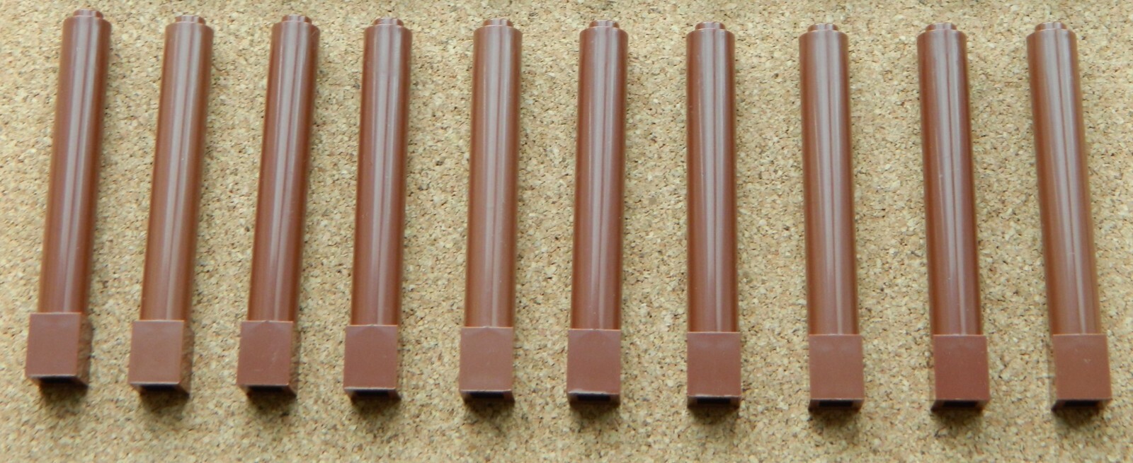 LEGO bricks round 1x1x6 x10 # BROWN pillar column walls castle * | eBay