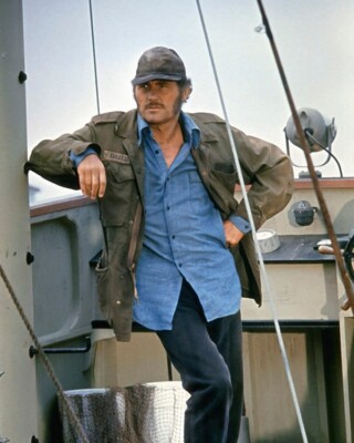 Jaws Robert Shaw as Shark Hunter Quint on Orca boat 8x10 Color Photo | eBay