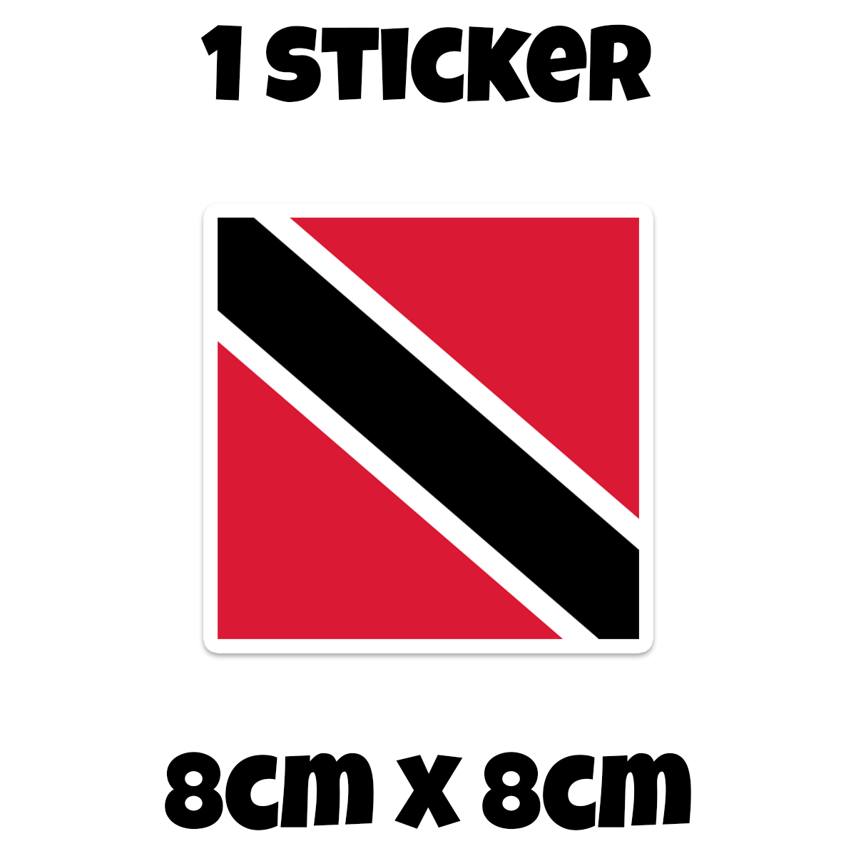 Trinidad and Tobago Flag Square Decal Vinyl Sticker 8cm x 8cm | eBay