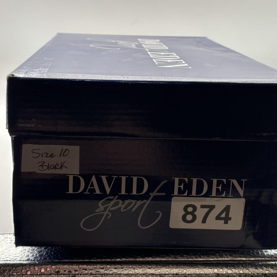 NEW David Eden Sport Mens Genuine Leather Sneaker Shoes Black SZ 10 | eBay