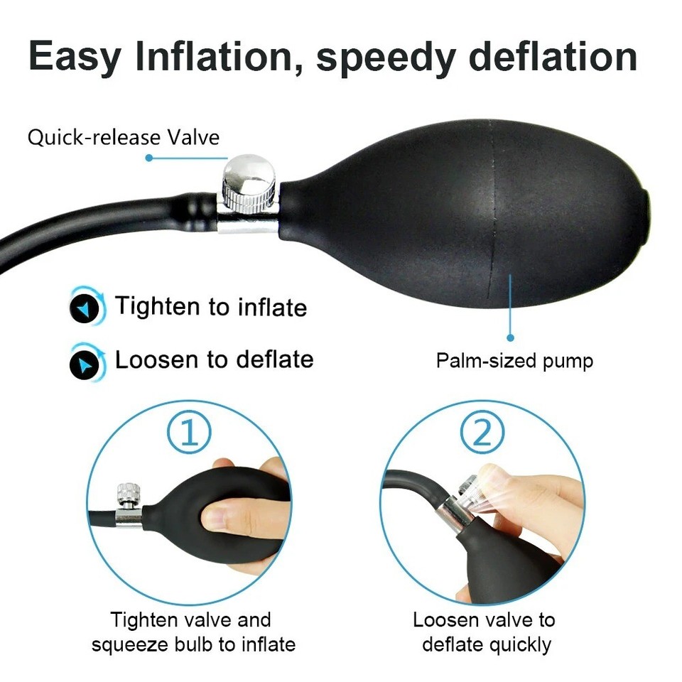 Silicone Huge Inflatable Bondage Pump Spreader Expander Cleaner Plug ...