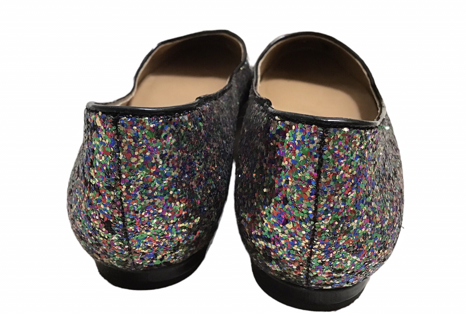 Talbots Edison Glitter Sparkle Leather Flats Shoes Po… - Gem