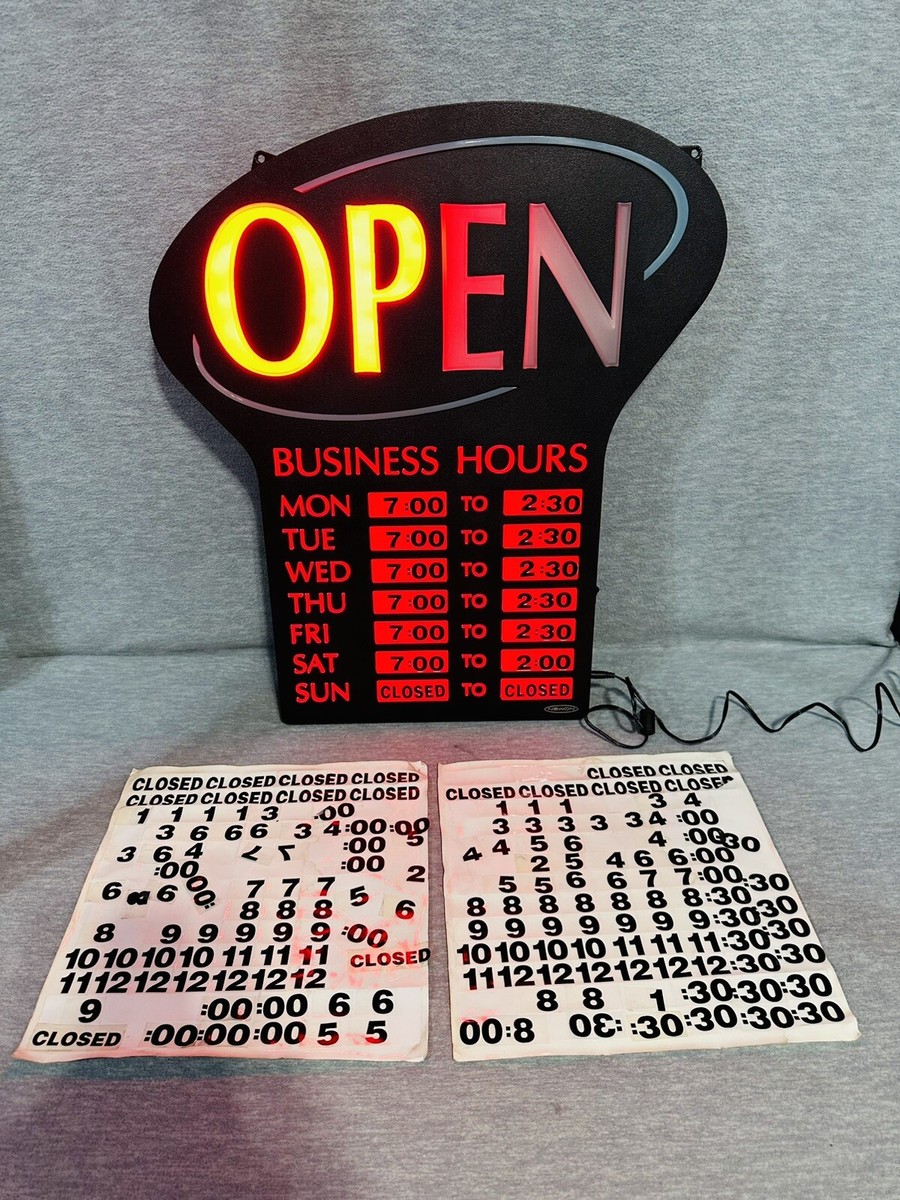 Lighted Business Hours Sign Amazon.com: Open Signs For Business, COB