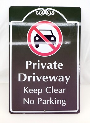 12 x 18 Inch Private Driveway Sign - Keep Clear No Parking | eBay