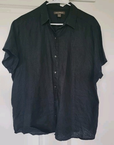 tommy bahama xl Black Linen Button Up Womens | eBay