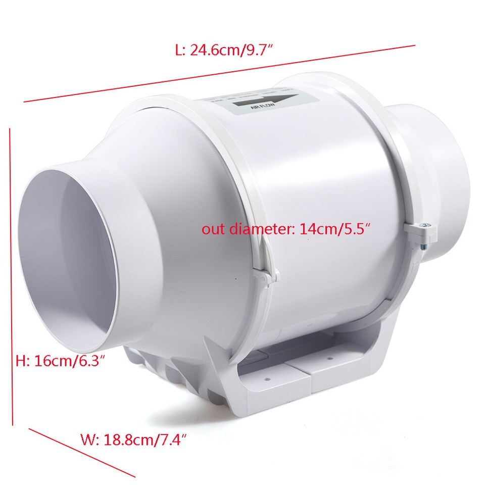 4'' Inline Duct Fan - Quiet, Waterproof Blower for Efficient Air ...