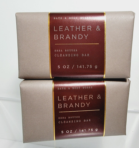 2 LEATHER & BRANDY Bath & Body Works Shea Butter Cleansing Body Bar ...