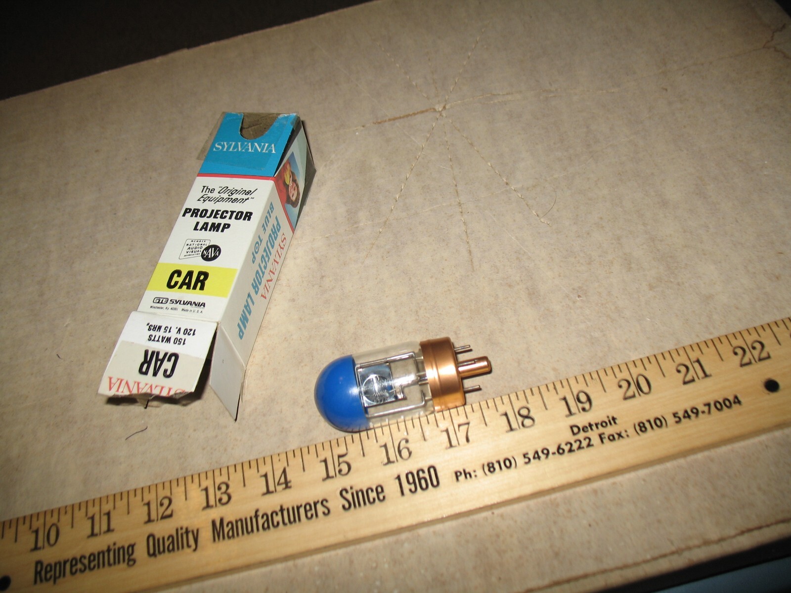 NOS? PROJECTOR PROJECTION LAMP BULB SYLVANIA CAR 150W 120V 15 HRS BLUE ...