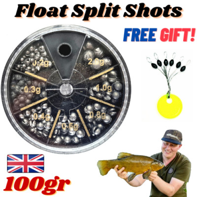Fishing Split Shots 6 Way Weights Leads AAA BB No1 No4 Coarse Carp ...