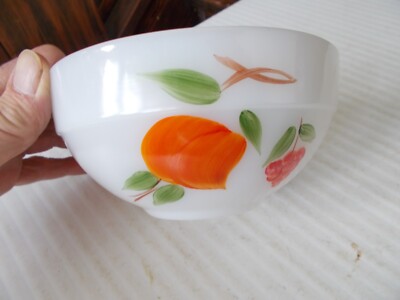 Vintage 6" Fire King Fruit Design Hand Painted Mixing Bowl | eBay