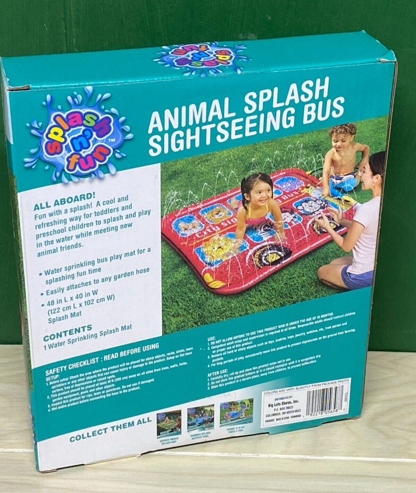 Splash n Fun Animal Splash Sightseeing Bus 48" x 40" - New - Age 18 mo+ ...