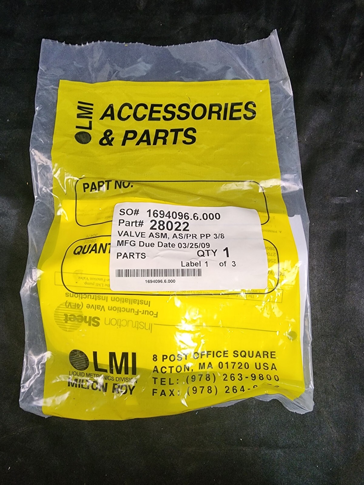 Lmi Milton Roy 28022 Valve Assembly | eBay