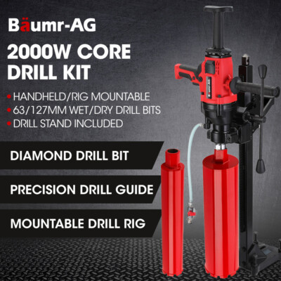 PRESALE BAUMR-AG 2000W 160mm Handheld Core Drill w/Stand,63mm & 127mm ...