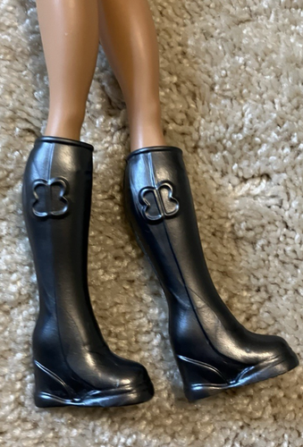 WWE Superstar Brie Bella boots tall dark silver wedge flats EUC!! | eBay