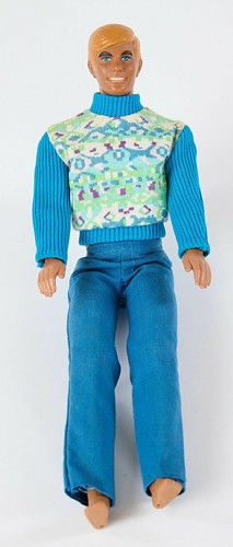 VINTAGE 1968 MATTEL KEN BARBIE DOLL 12" BLONDE HAIR, BROKEN LEG FOR ...