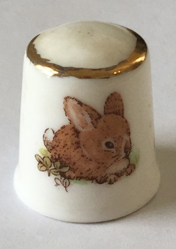 Bunny Rabbit Ladybug Flower Thimble Vintage Souvenir Collectible | eBay