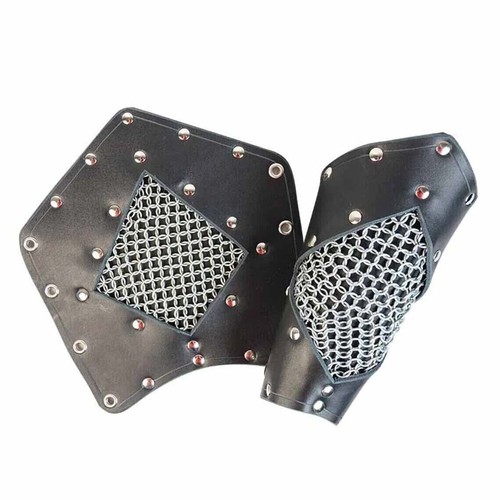 Medieval Leather Arm Bracer with Butted Chainmail Wrist Guard Bracers ...
