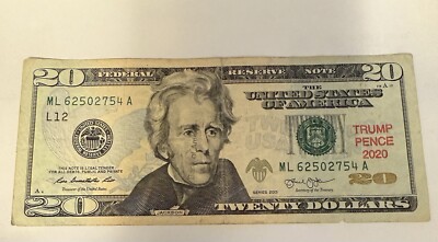 20 Dollar Bill Donald Trump Stamp 2020 Trump pence , In Trump We Trust ...