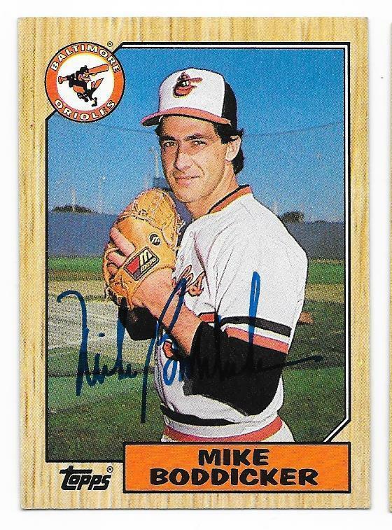 MIKE BODDICKER 1987 TOPPS AUTOGRAPHED SIGNED # 455 ORIOLES | eBay