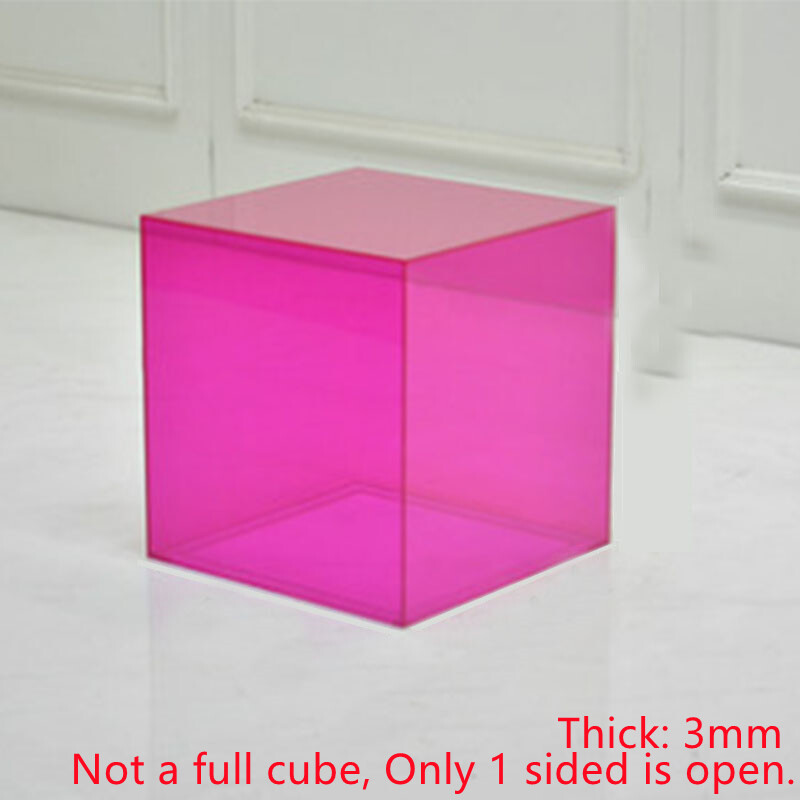 Neon Acrylic Display Cases Cube Countertop Box Colorful Transparent 3-8 ...