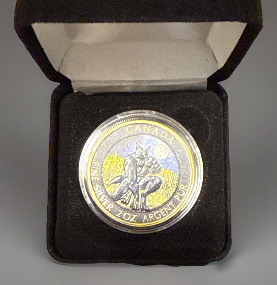 2021 Canada Werewolf 2 Oz Silver Coin .999 Full Moon Edition With Box ...
