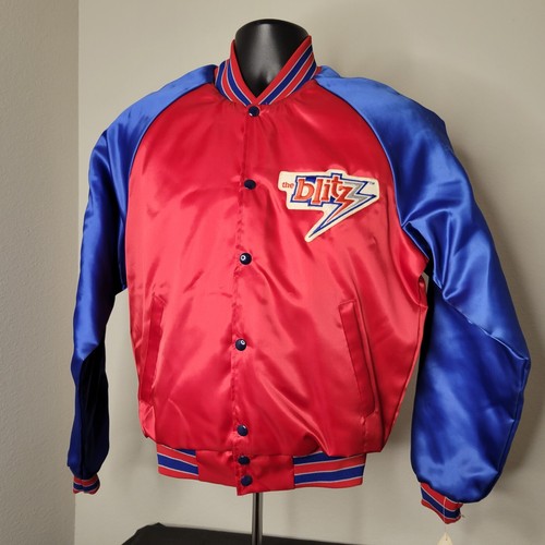 USFL Vintage 1980s Chicago Blitz Football Collectors Satin Jacket Mens ...