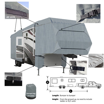 Deluxe 4 Layer 5th Wheel RV Motorhome Camper Storage Cover All Weather ...
