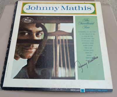 JOHNNY MATHIS MUSIC POP SIGNED AUTOGRAPHED 1965 SWEETHEART TREE VINYL ...