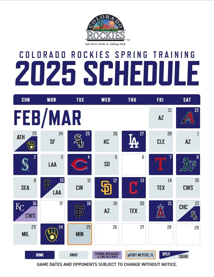 Spring Training Schedule 2025 Major League Spring Training Schedule