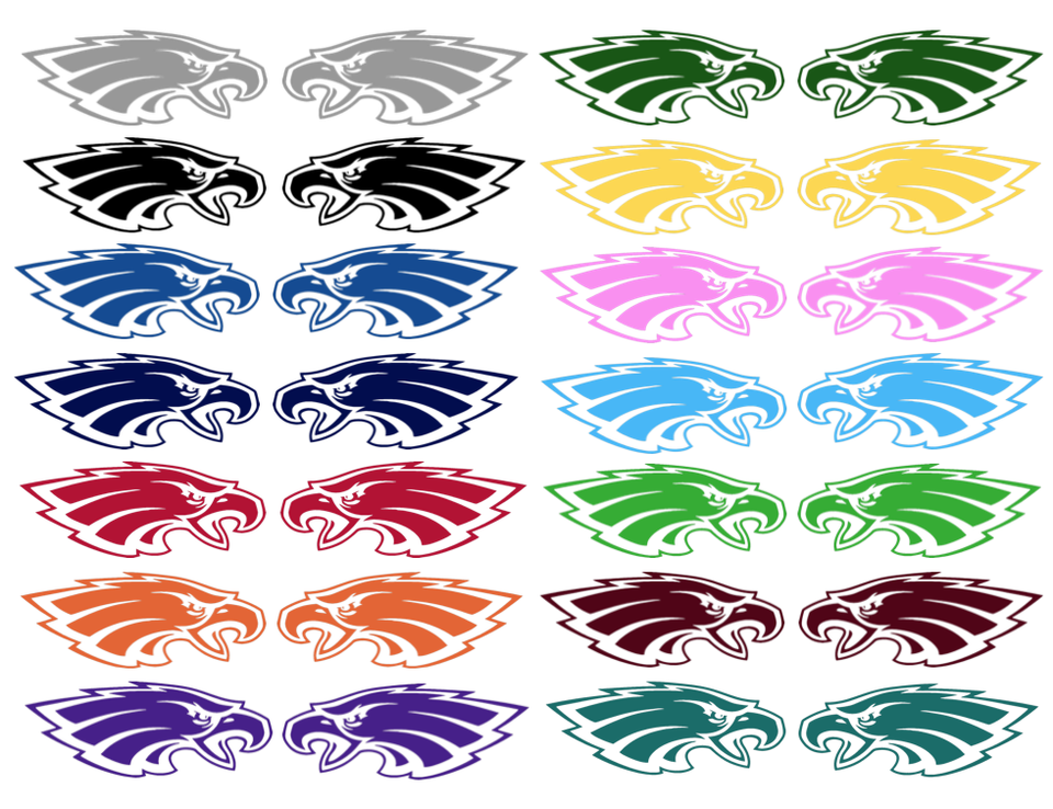 WHITE Custom School Logo Decal for Football Helmet Shield Visor Tab ...