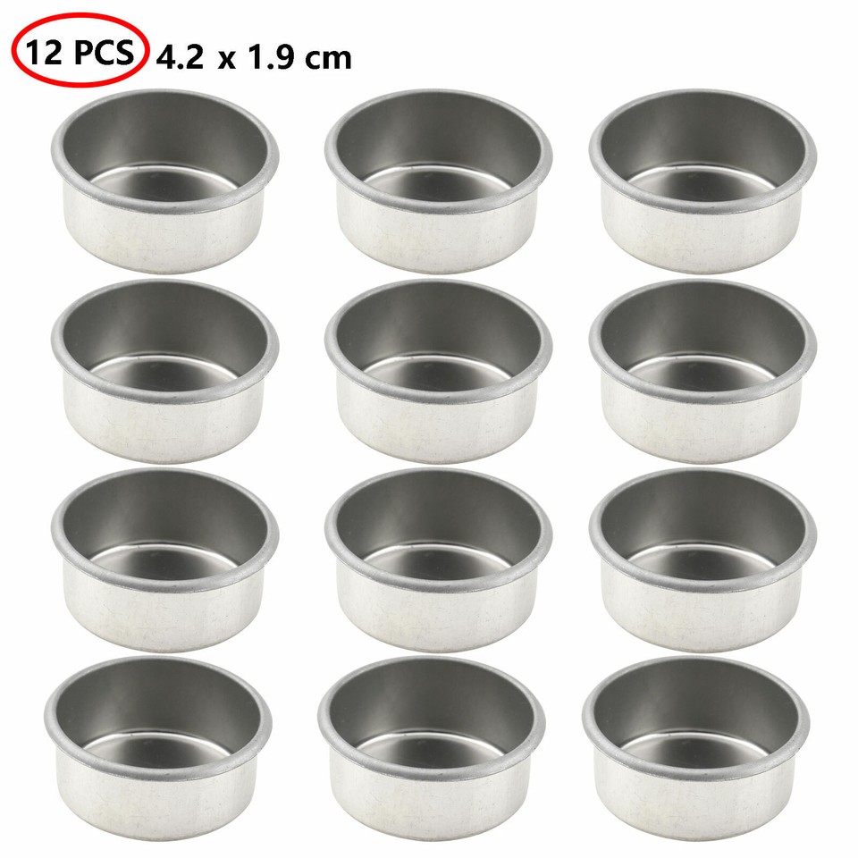 12Pcs Metal Candle Cups Tapered Wax Candles for Making Candle Hardware ...