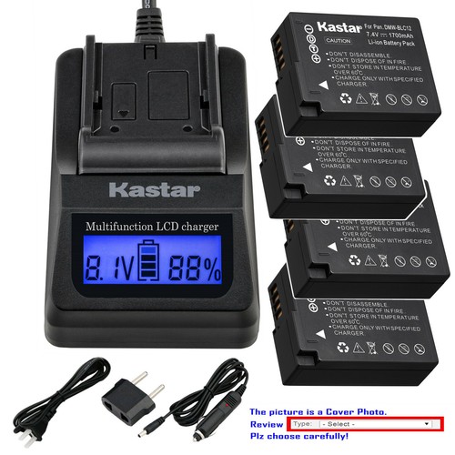 Kastar Battery LCD Fast Charger for Panasonic DMW-BLC12 Panasonic Lumix ...