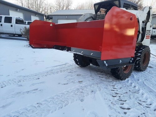 8' Bobcat 30" Snow Pusher Box Skid steer Commercial Plow Box CAT Case ...