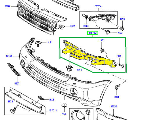 LAND ROVER BUMPER BRACKET RANGE ROVER SPORT LH DRIVER SIDE OEM NEW ...